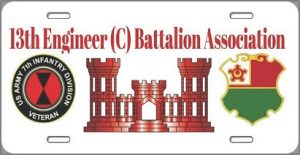 13th Engineer Metal License Plate 6″ x 12″ | 13th Engineer Combat ...